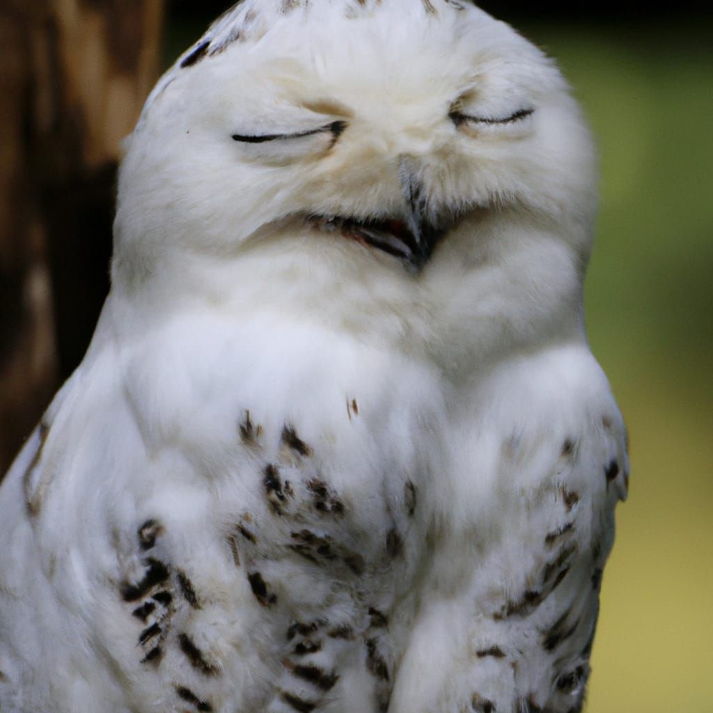 White owl winking - AI Generated Artwork - NightCafe Creator