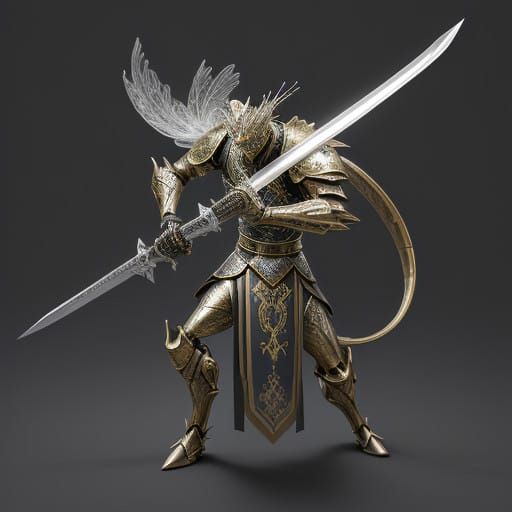 MANTIS SWORD - Surreal Biomechanical Mantis Sword with Glowi...