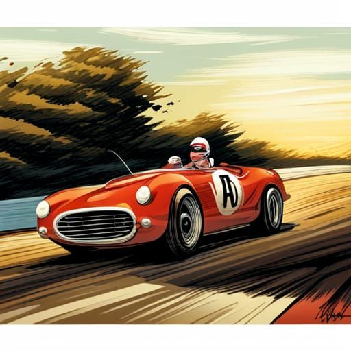 vintage race car series - AI Generated Artwork - NightCafe Creator