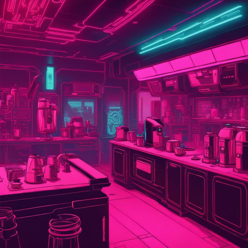 Futuristic Coffee Shop - AI Generated Artwork - NightCafe Creator