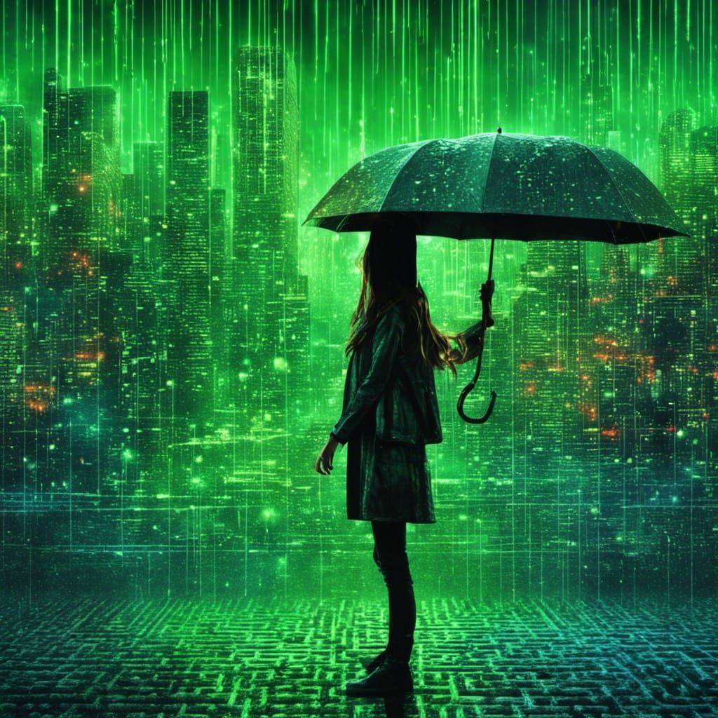 Binary Rain - AI Generated Artwork - NightCafe Creator