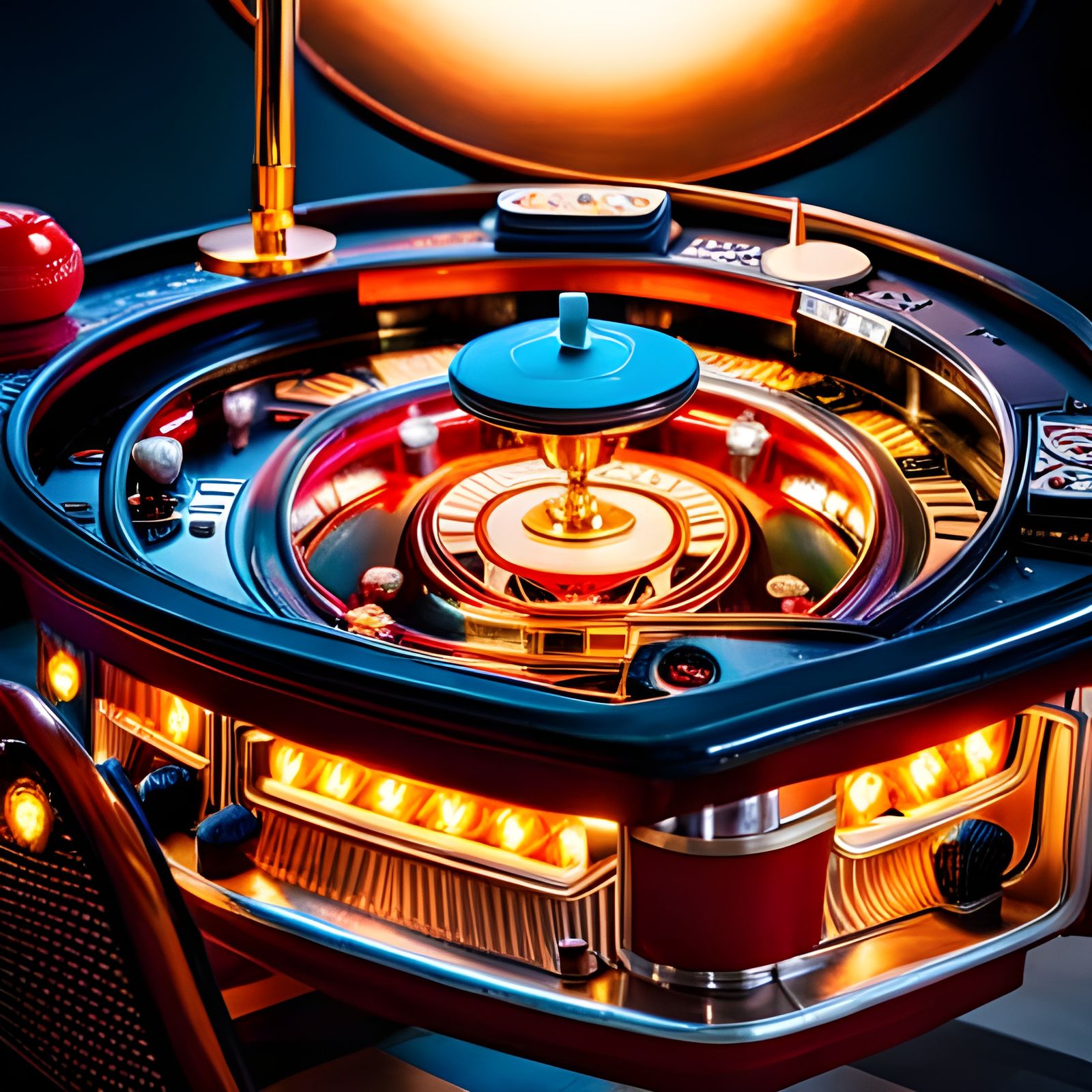 vintage pinball close up - AI Generated Artwork - NightCafe Creator