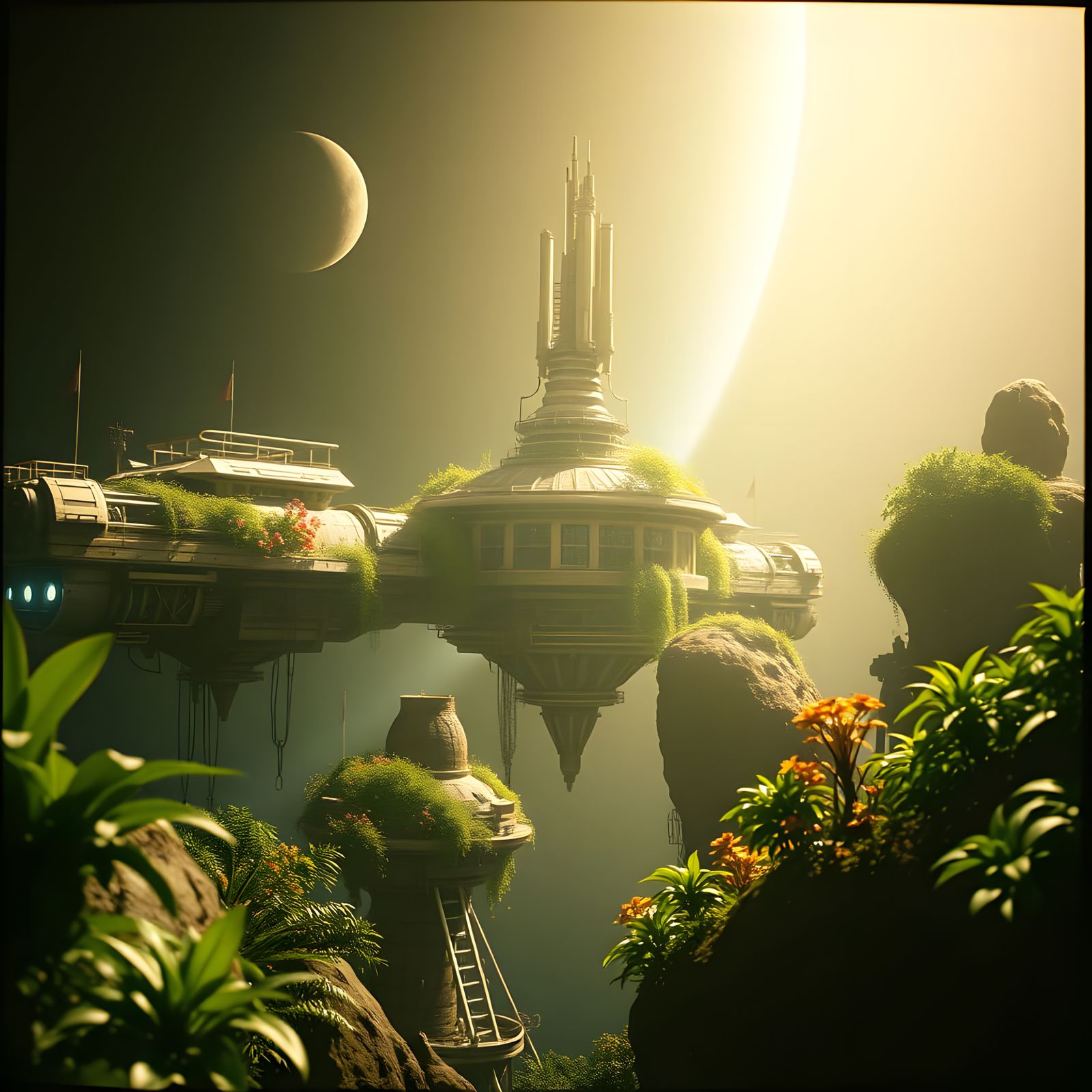 Overgrown space station - Epic Cinematic Space Station Scene...
