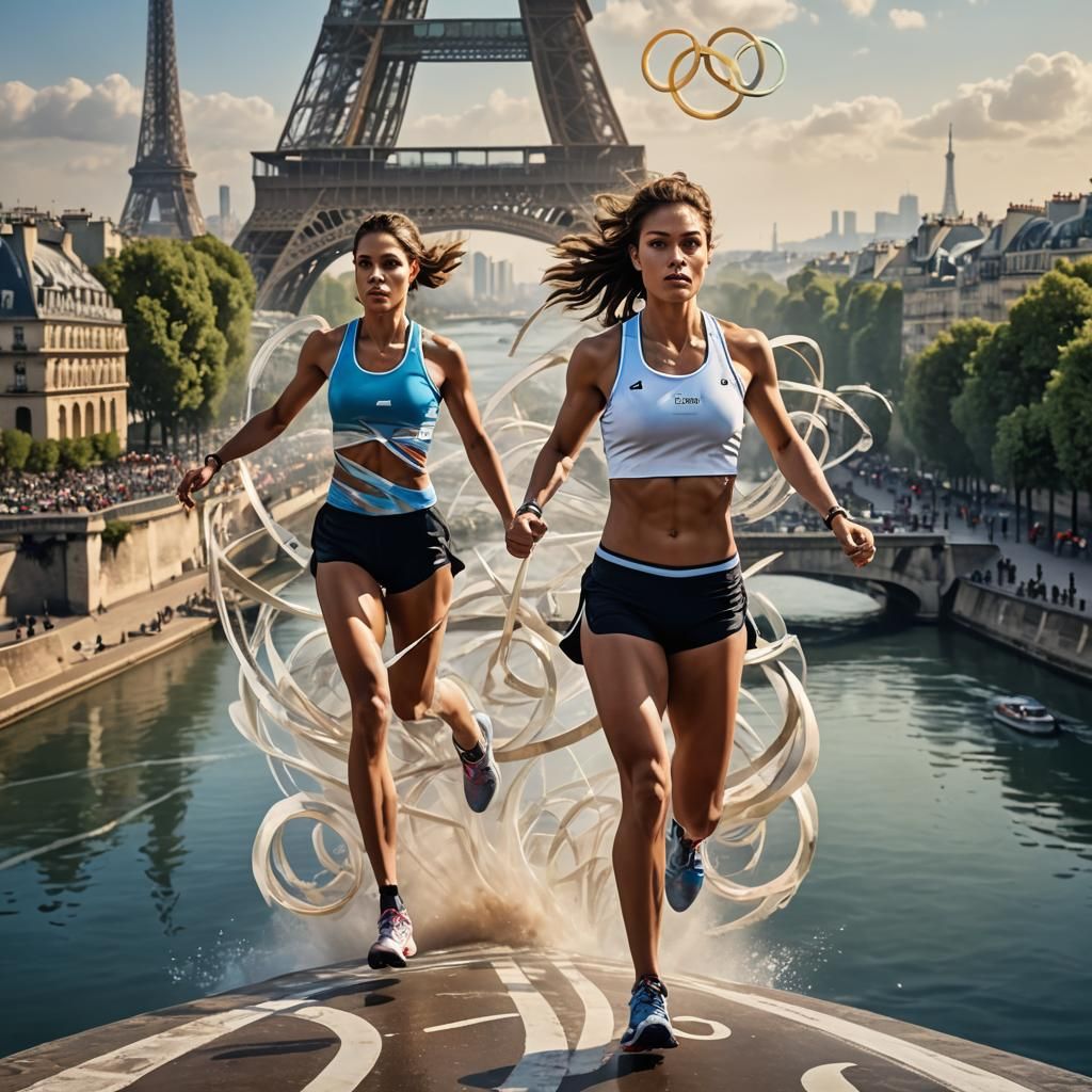 Olympics 2024 Runners 1 - AI Generated Artwork - NightCafe Creator