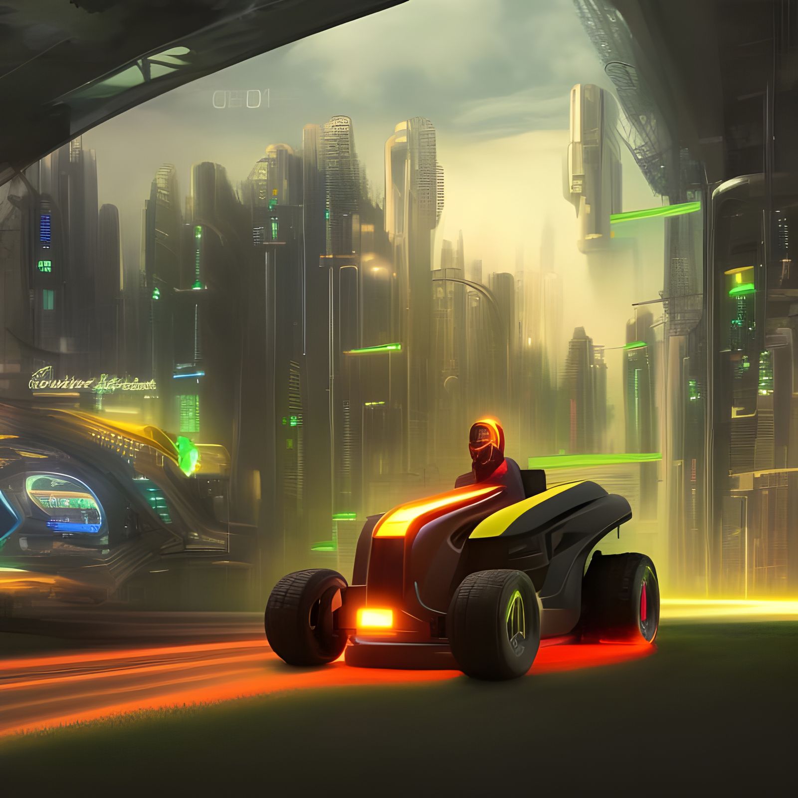 Futuristic lawn mower - AI Generated Artwork - NightCafe Creator