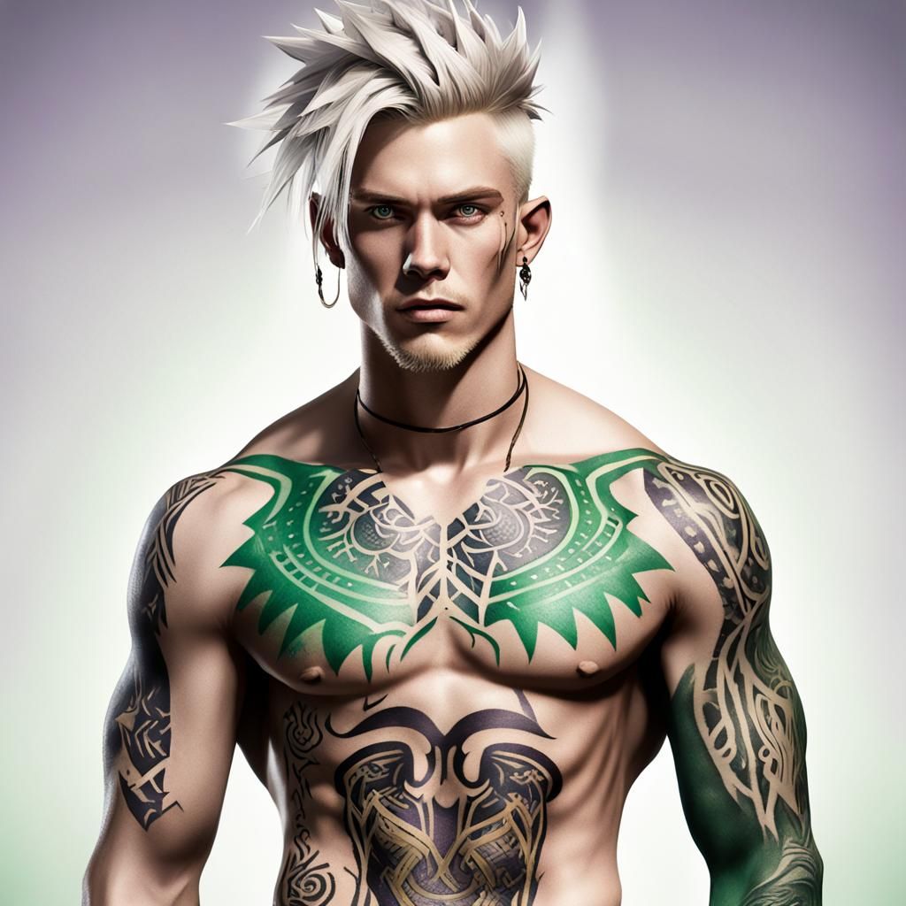 Hyper Realistic Portrait of a Fierce Tribal Male S... - AI Art