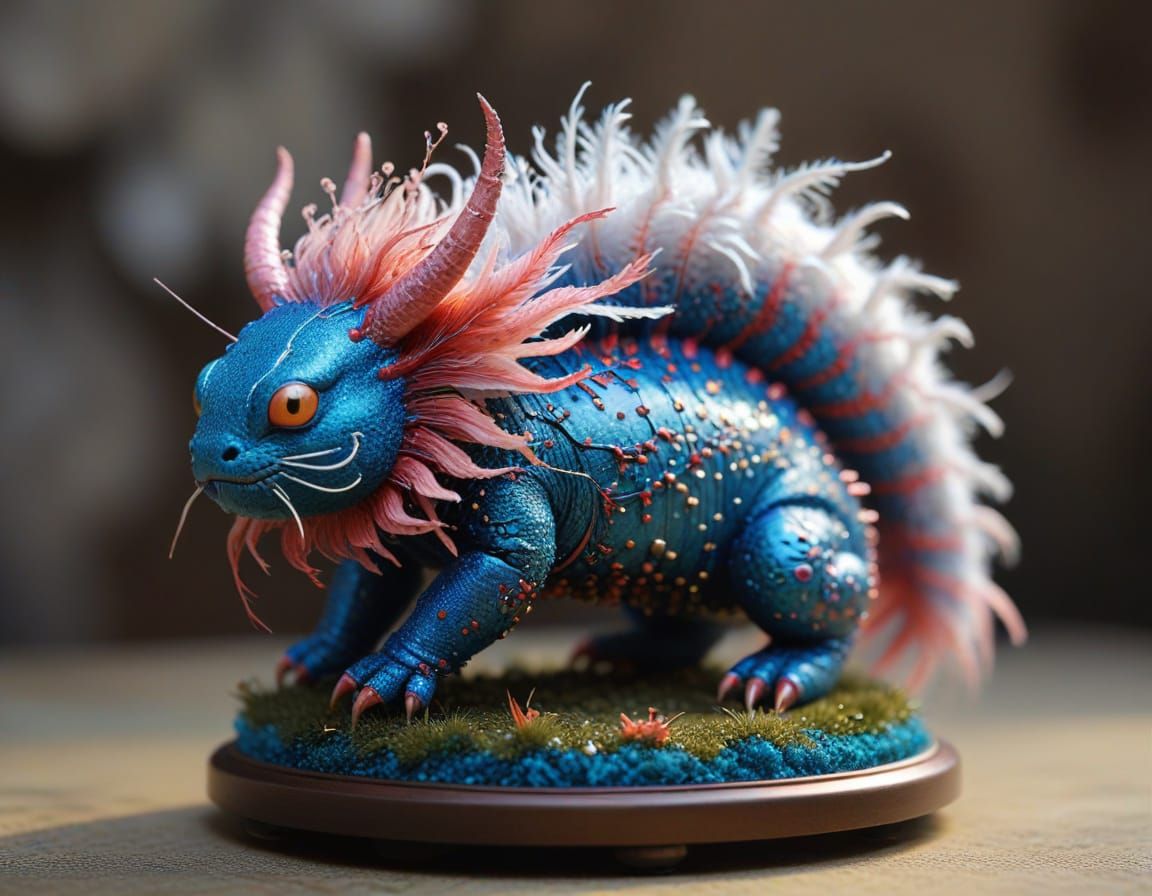 Xiamen Lacquer Thread Axolotl Sculpture