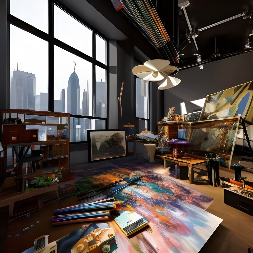 Contained Chaos of a Painting Studio - AI Generated Artwork - NightCafe ...