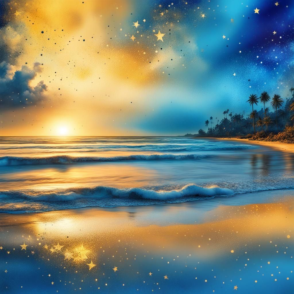 Golden Hour Dreamscape Beach-side - AI Generated Artwork - NightCafe ...