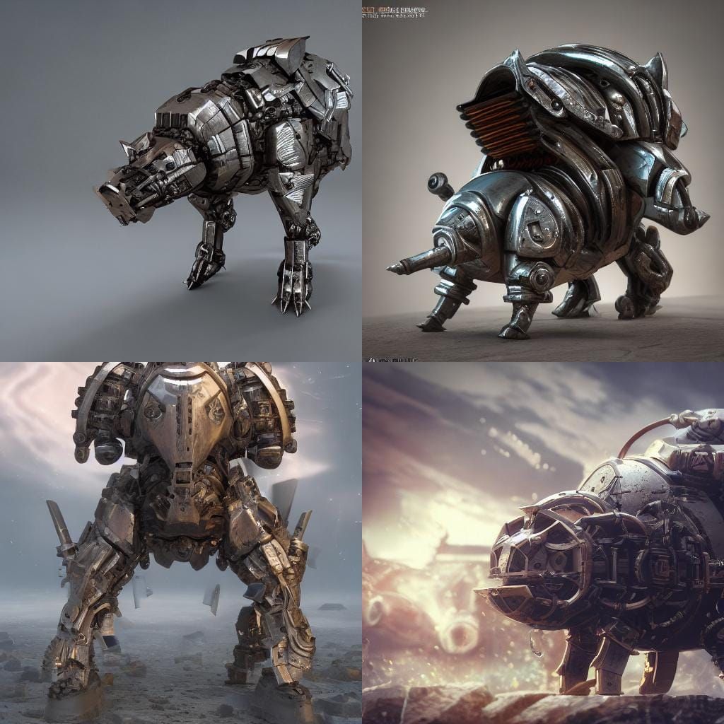 Metal battle PIG - AI Generated Artwork - NightCafe Creator