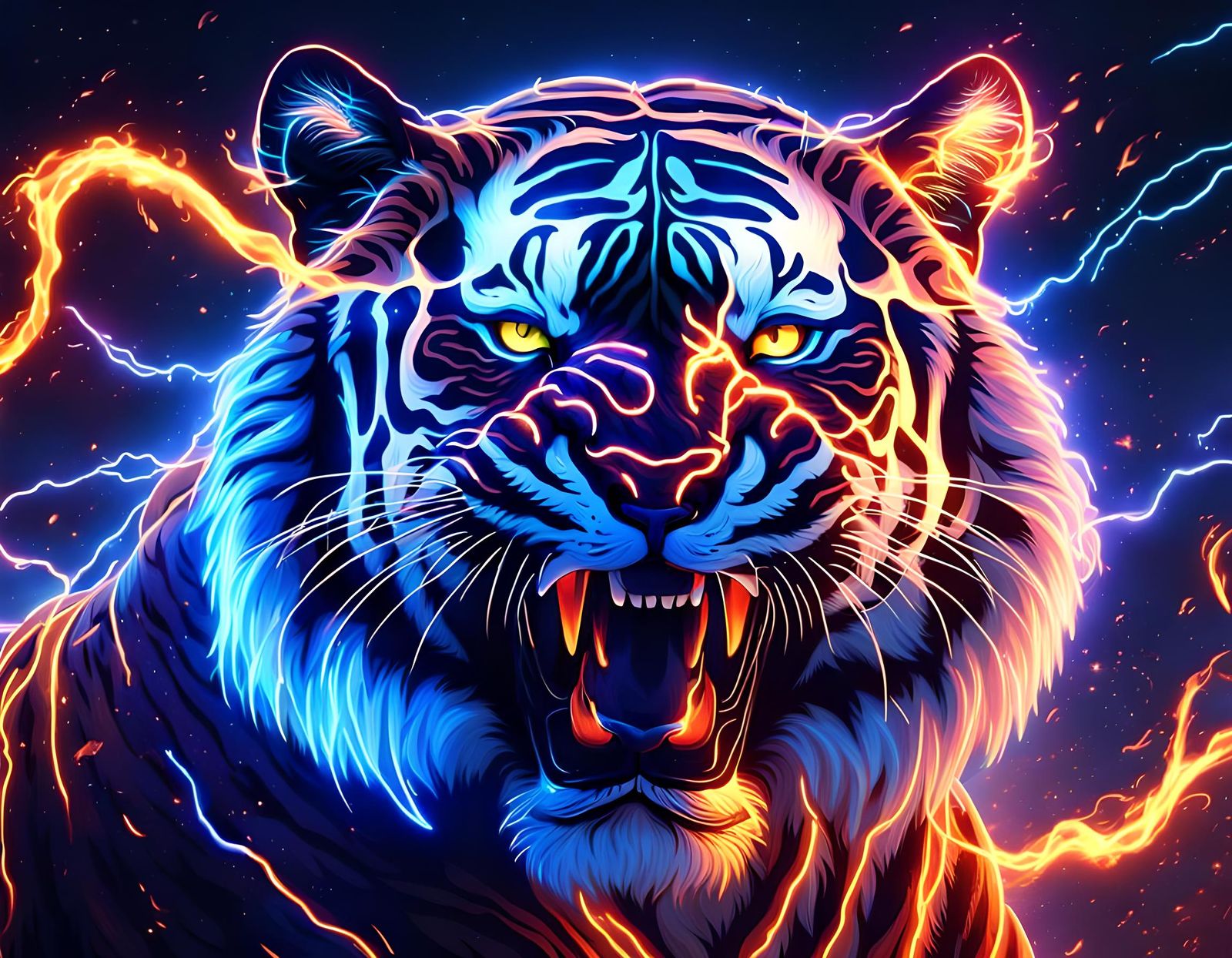Electric Tiger 2 - AI Generated Artwork - NightCafe Creator