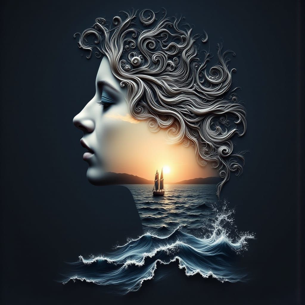 portrait - Ethereal Lady Illuminated by Dawn's Soft Glow