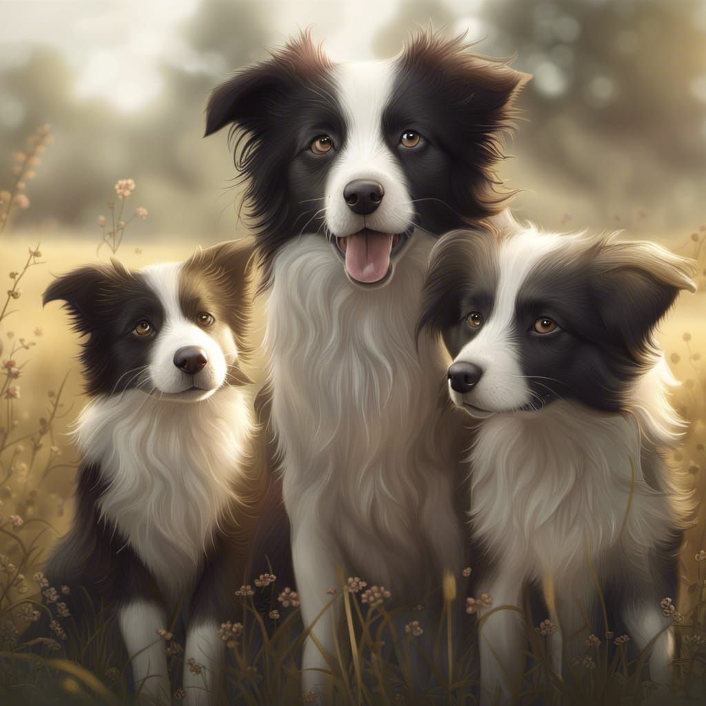 Mom is the best Border Collie ever 😉 - AI Generated Artwork - NightCafe Creator