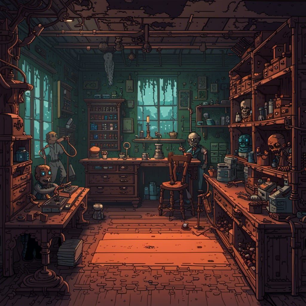 8 bit pixel art Laboratory Room - AI Generated Artwork - NightCafe Creator