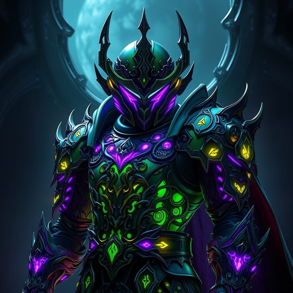 Godlike Green Psycho Ranger in Ornate, Dark Fantas... - AI Art