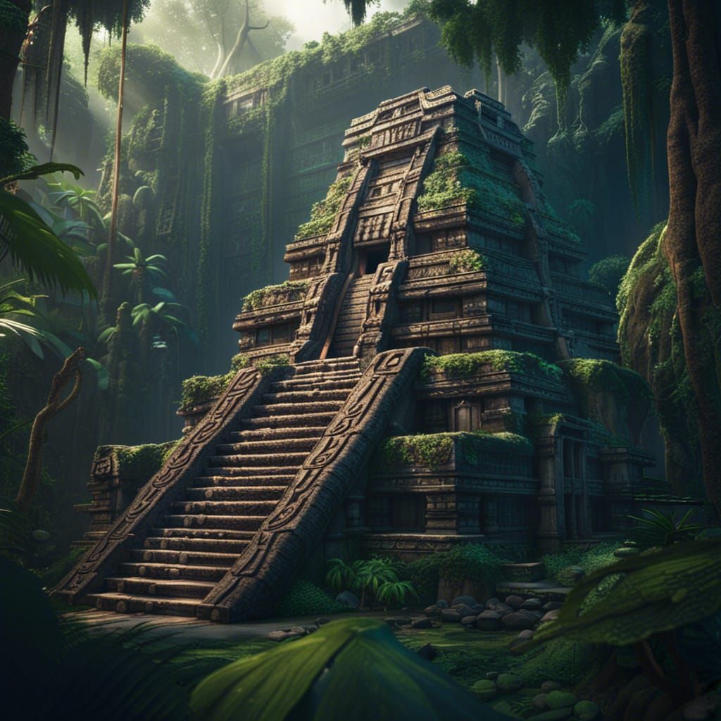 Mayan temple - AI Generated Artwork - NightCafe Creator