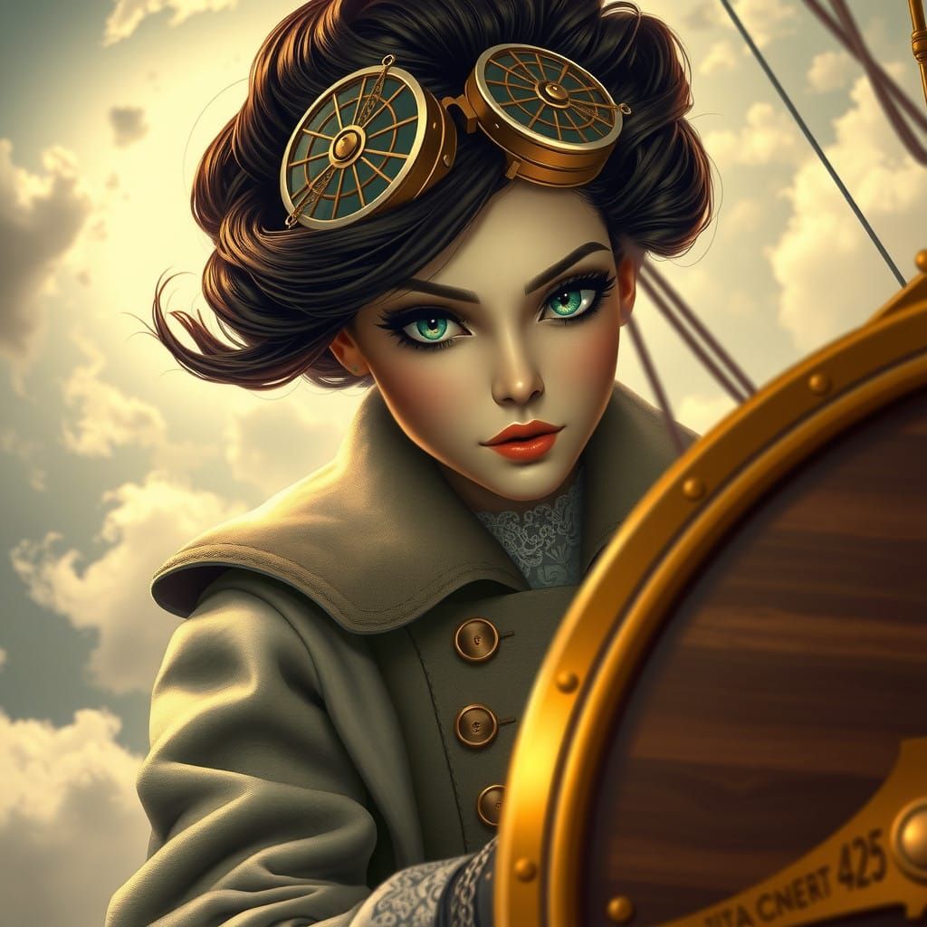 Steampunk Airship Pilot - Steampunk Airship Pilot in Industr...