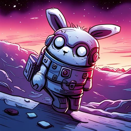 Adorable bunnies on a journey through outer space - AI Generated ...