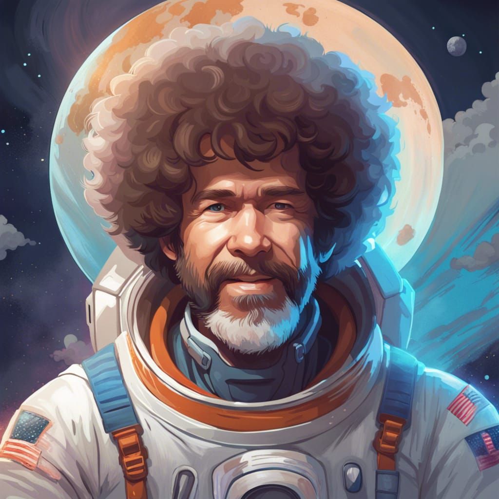 Bob Ross the Astronaut! - AI Generated Artwork - NightCafe Creator