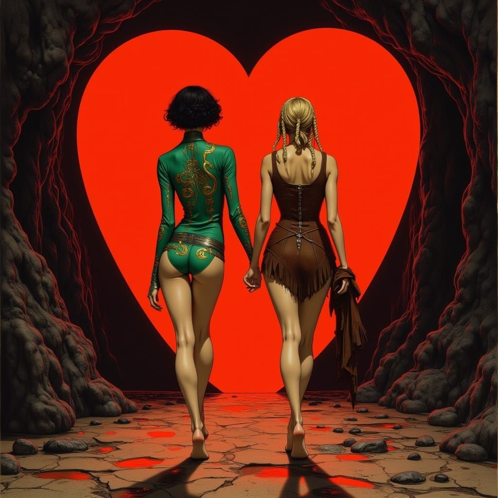 Two barefoot women - Two barefoot women