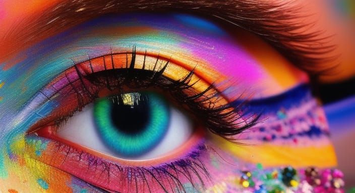 Colorful Eye (Oil) - AI Generated Artwork - NightCafe Creator