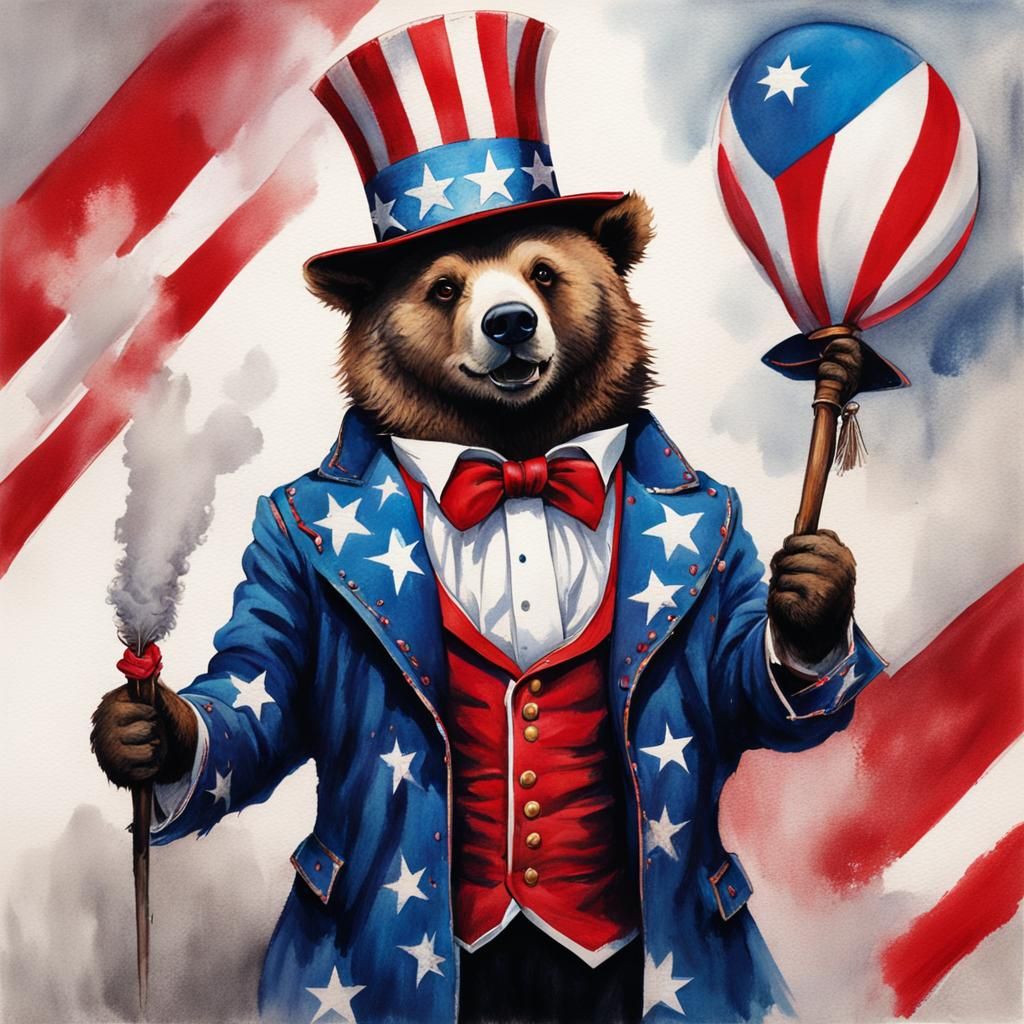 Uncle Sam Bear - AI Generated Artwork - NightCafe Creator
