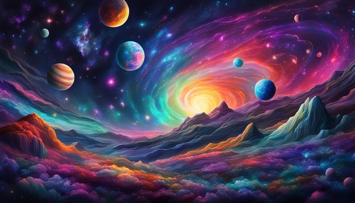 night space colorful galaxy with dark backfroeund and aesthetic colrish ...