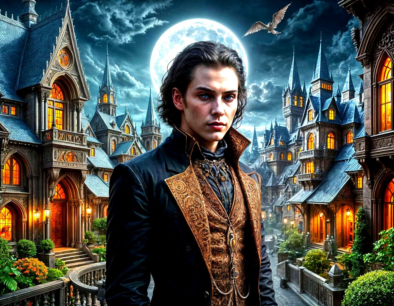 Epic Fantasy Vampires in Whimsical Fairytale Roman... - AI Art