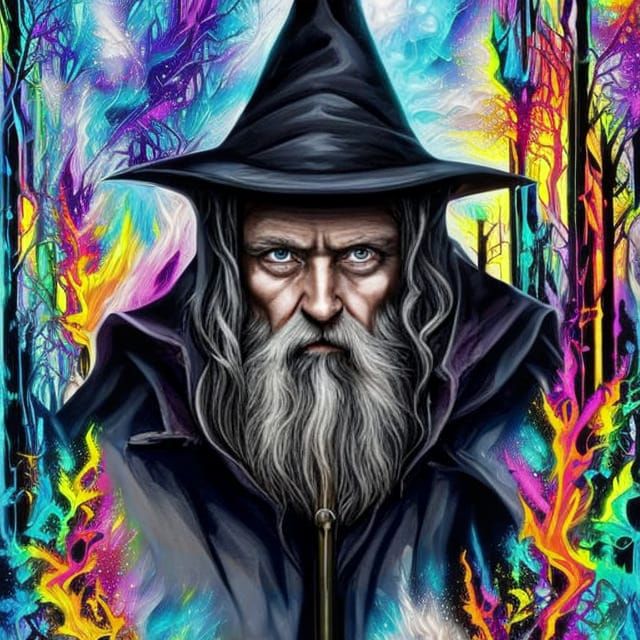 Wizard travelling to other worlds and dimensions, in search of ...