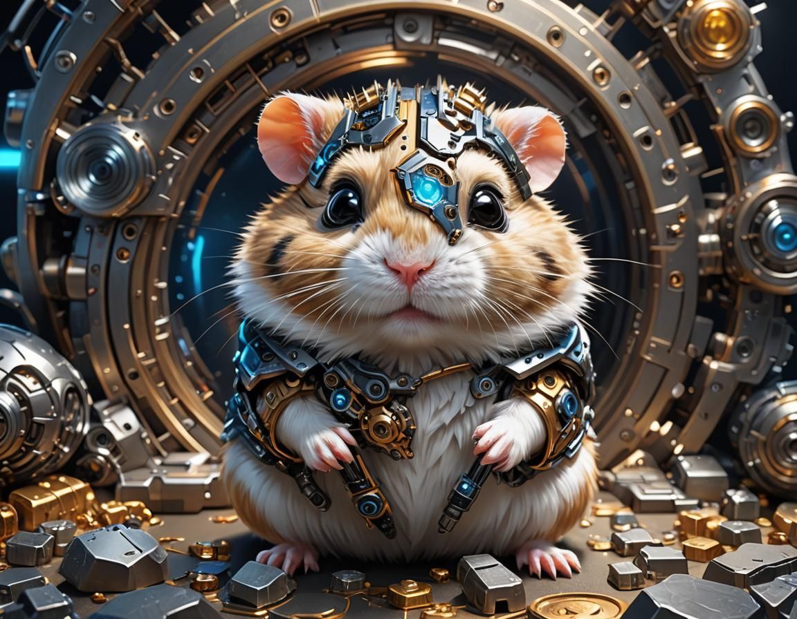 Cybi the Cyborg Hamster - AI Generated Artwork - NightCafe Creator