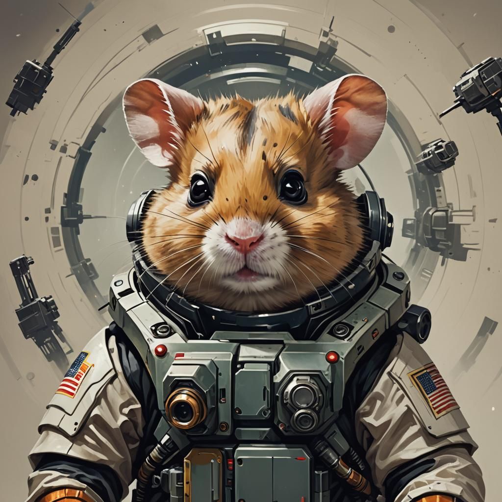 Sci Fi war hamster portrait - AI Generated Artwork - NightCafe Creator