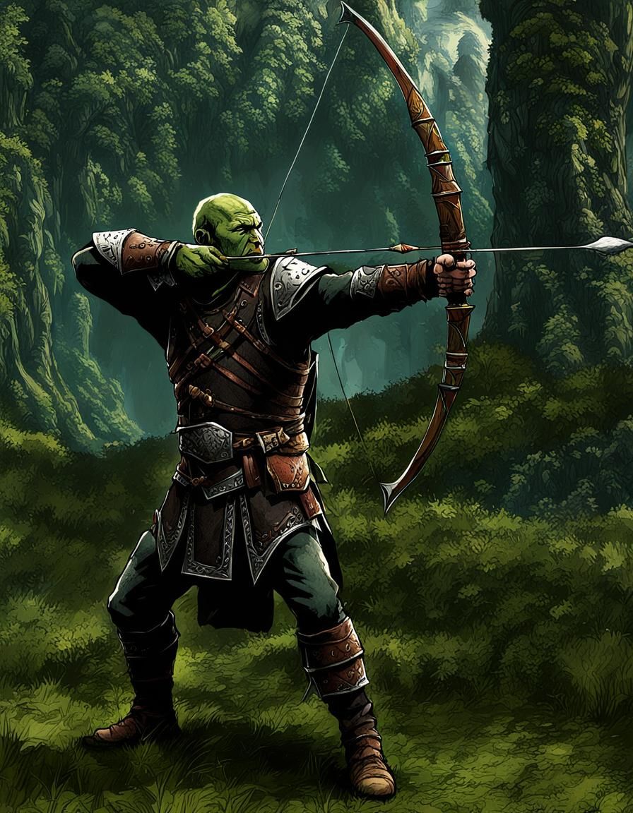 Orc archer shooting - AI Generated Artwork - NightCafe Creator