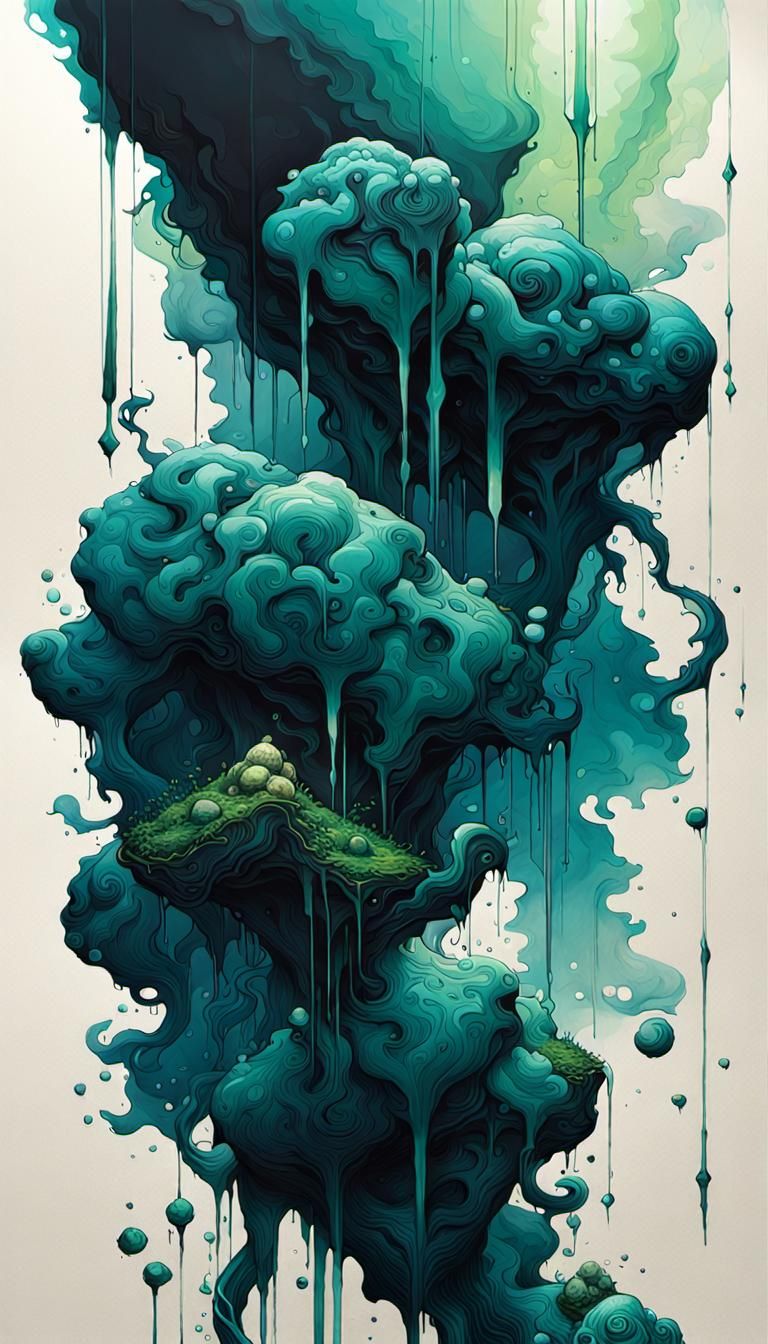 Potato green Chrome Ink flow: 8k resolution photorealistic masterpiece ...