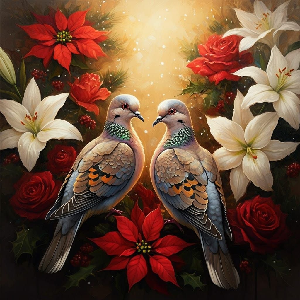 On the second day of Christmas, my true love gave to me - Two turtle doves