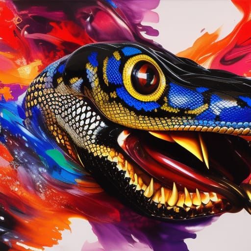 Color Splatter Concept:_ _ A Reticulated PYTHON - AI Generated Artwork ...