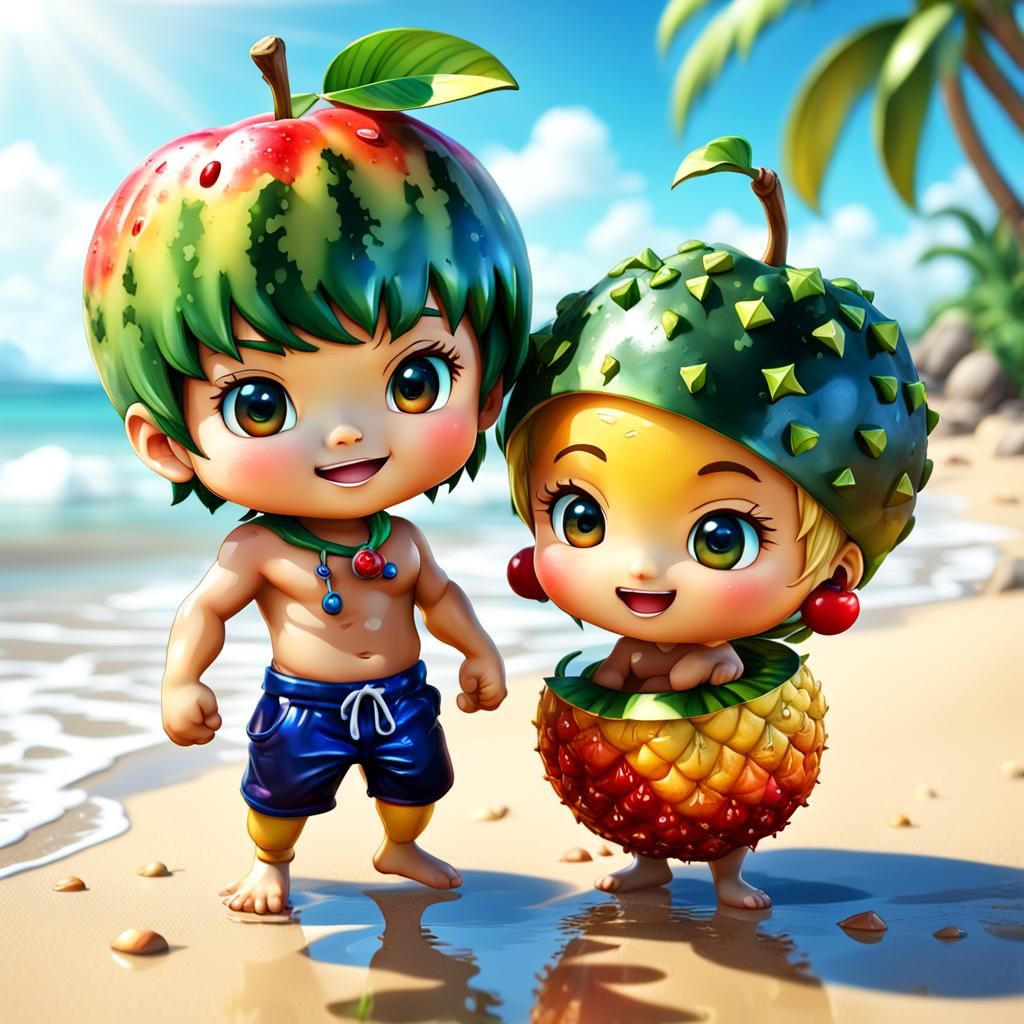Chibi fruits. - AI Generated Artwork - NightCafe Creator