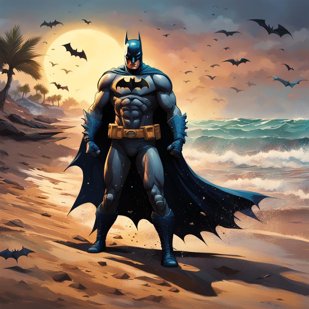 batman on a beach - AI Generated Artwork - NightCafe Creator