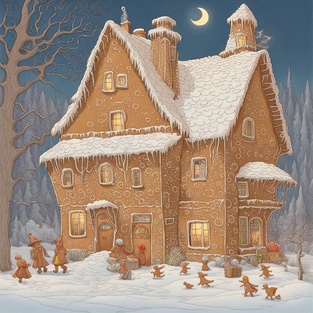 Gingerbread house - AI Generated Artwork - NightCafe Creator