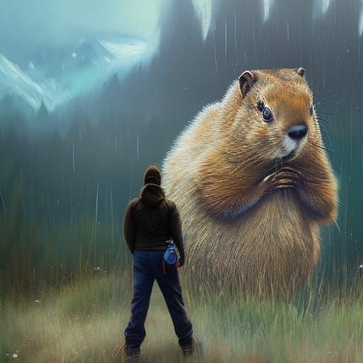 Giant Groundhog - AI Generated Artwork - NightCafe Creator