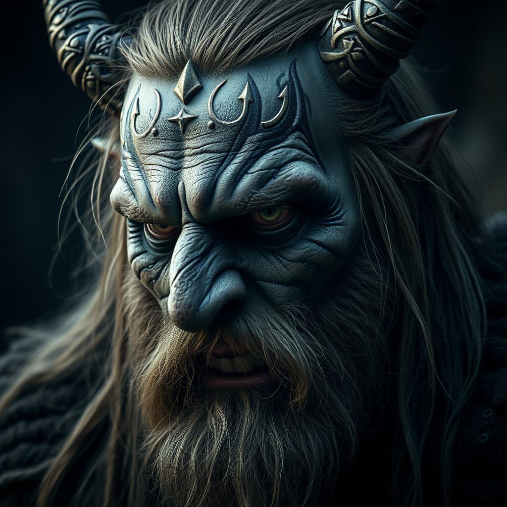 Gigantic, Demonic Viking Warrior with Intricate Ta... - AI Art