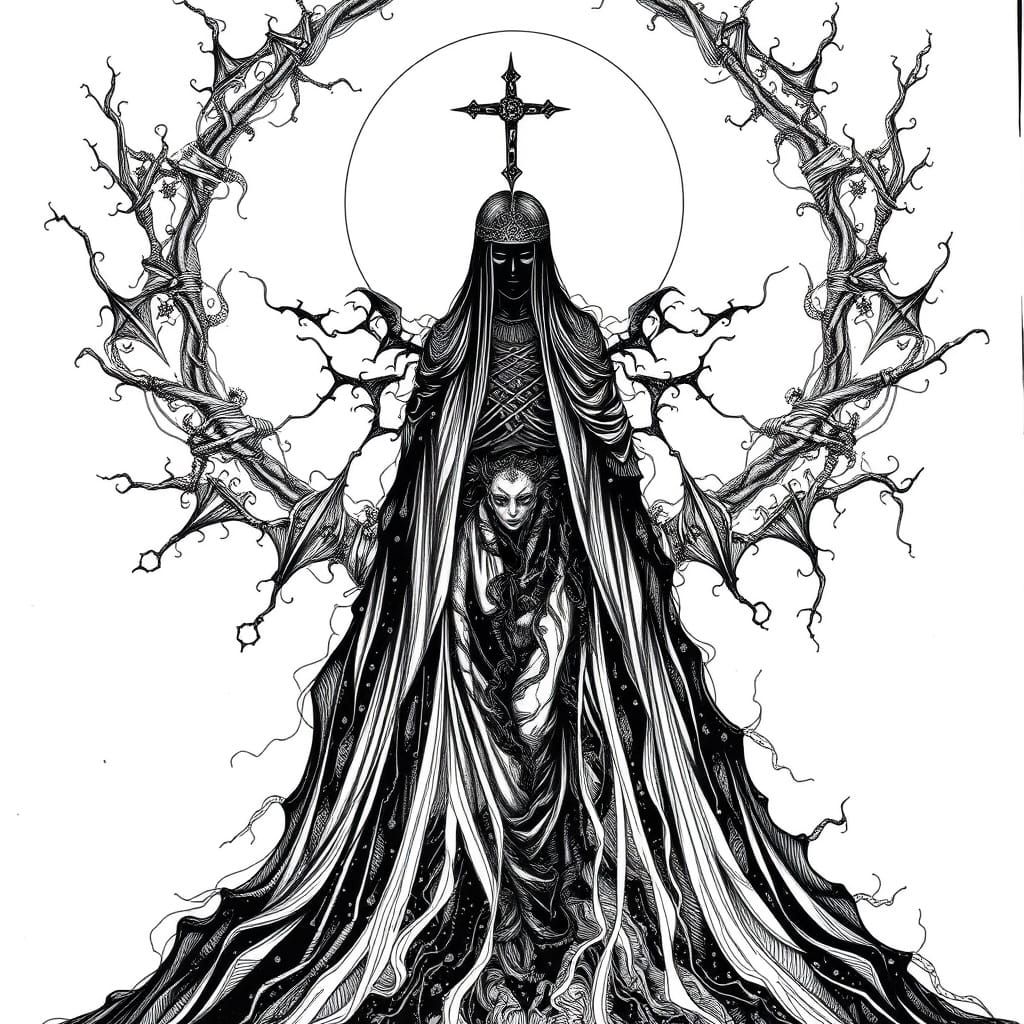 "Black and White Ink Drawing" - Timeless Ink Illustration in...