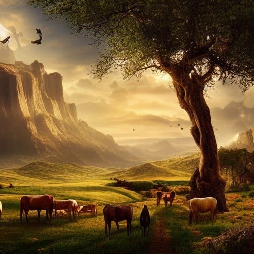 Beautiful ranch landscape - AI Generated Artwork - NightCafe Creator