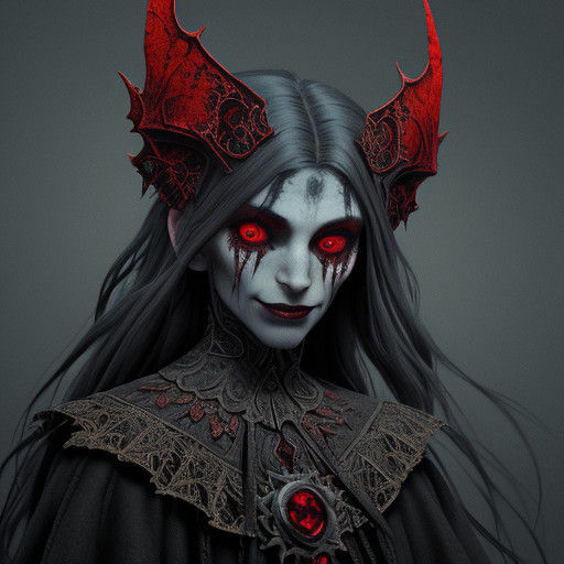 Pale Vampire in Victorian Attire with Unsettling S... - AI Art