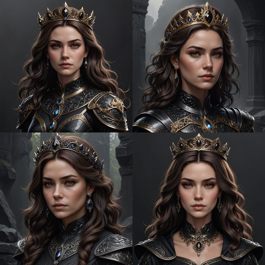 obsidian queen with brown hair - Obsidian Queen with Flowin...