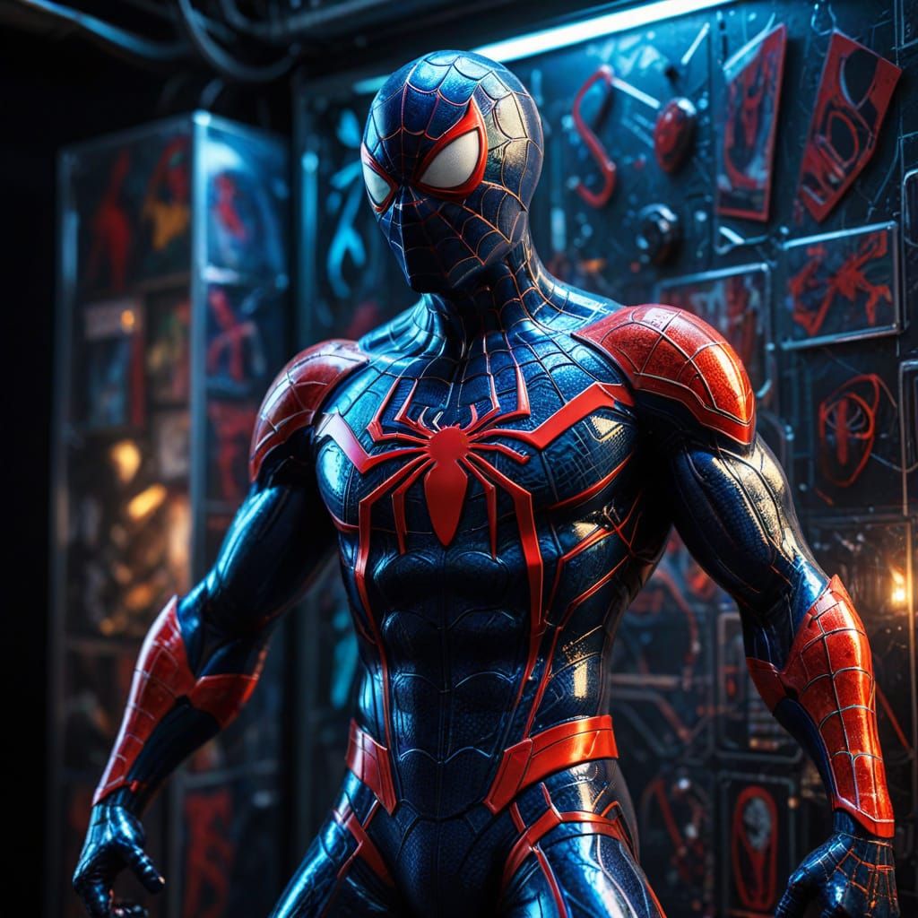 Hyper-Realistic Spiderman Action Figure in Packagi... - AI Art