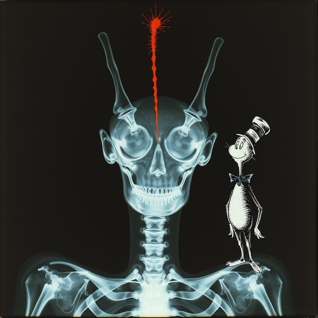 Surrealist Art Collage in X-Ray Style - AI Art