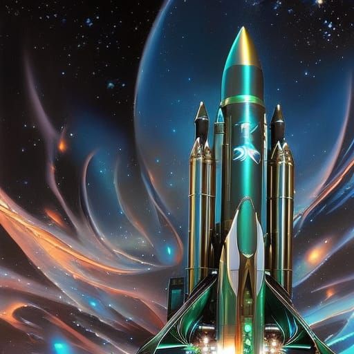 Shiny rocketship - AI Generated Artwork - NightCafe Creator