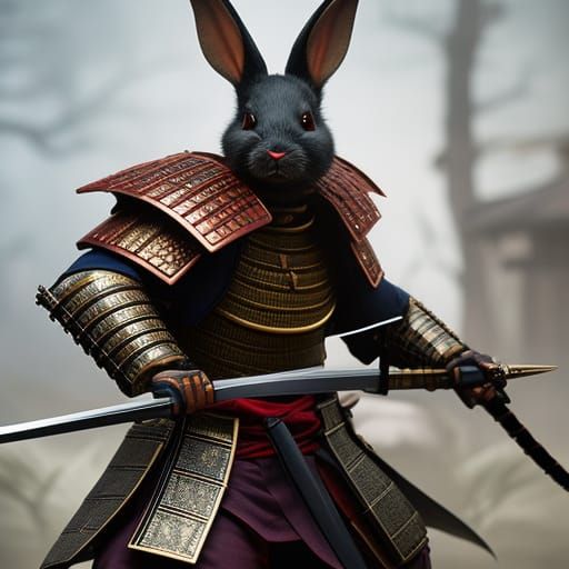 Rabbit Samurai Warrior - AI Generated Artwork - NightCafe Creator
