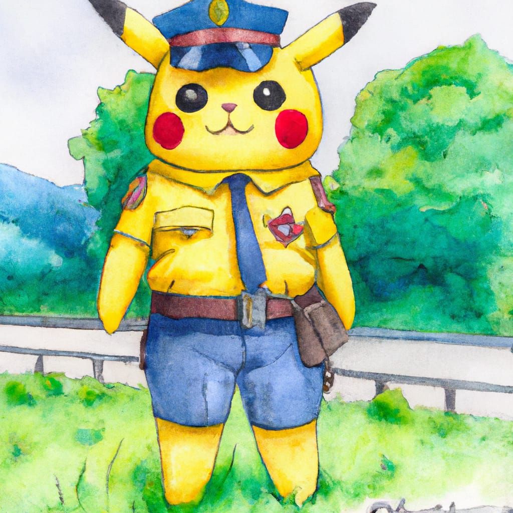 Pikachu Cop will save you - AI Generated Artwork - NightCafe Creator