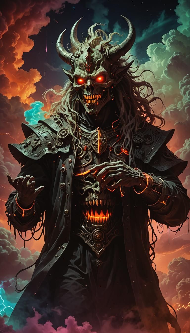 Horrorcore, macabre, "evil horror Demon God and giant demon", metalcore ...